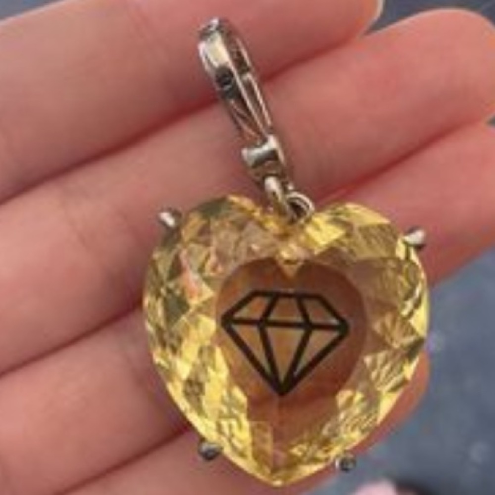 New Juicy Couture Huge Yellow Diamond Heart Charm - Gem